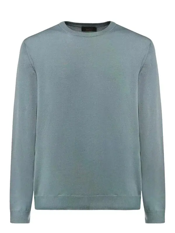ZANONE Flexwool Crew-neck Fine-knit Top - Blue