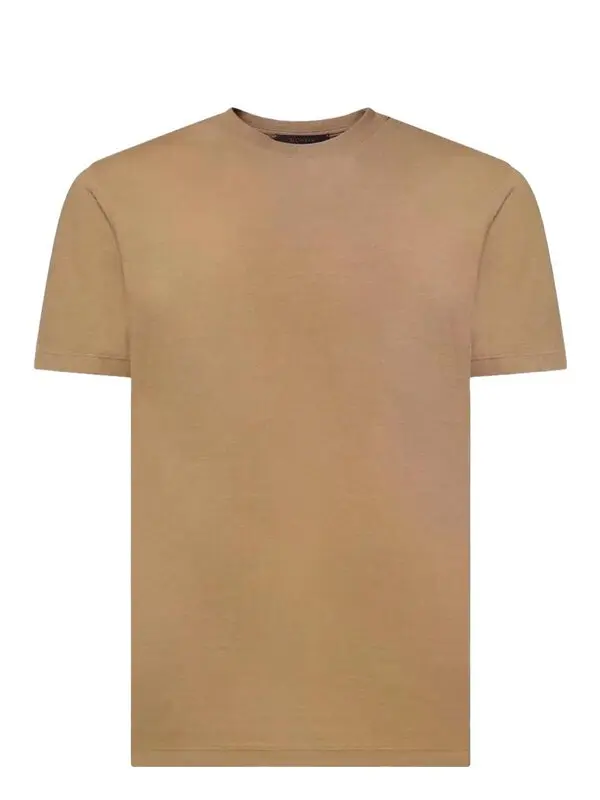 ZANONE Crew-neck Cotton T-shirt - Brown