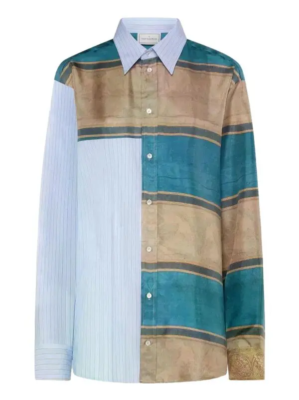 PIERRE-LOUIS MASCIA Alomhi Striped Shirt - Blue