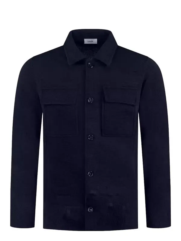 LARDINI Knitted-finish Button-up Cardigan - Blue