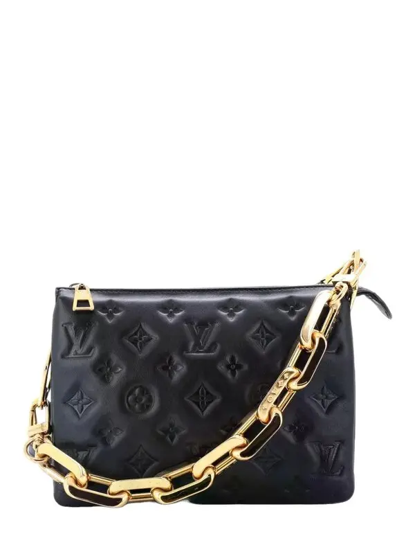 LOUIS VUITTON Coussin Monogram Embossed Lambskin Cross Body Bag - Black