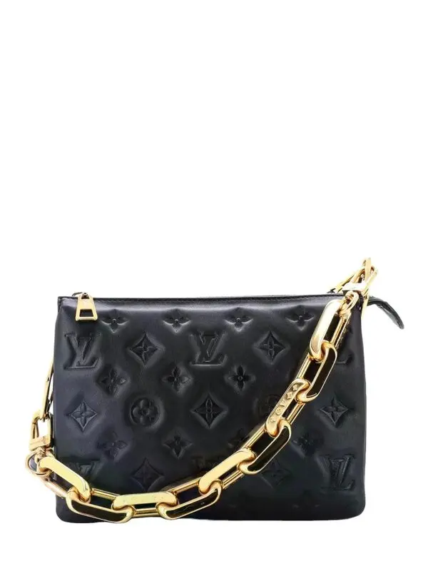 LOUIS VUITTON Coussin Monogram Embossed Lambskin Cross Body Bag - Black