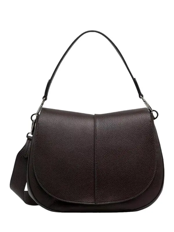GIANNI CHIARINI Helena Round Grained-leather Shoulder Bag - Brown
