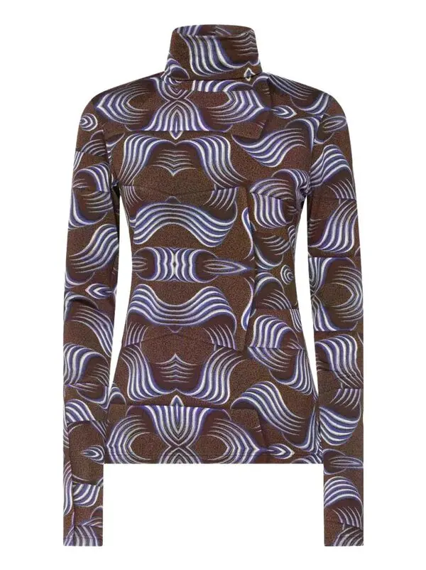 PIERRE-LOUIS MASCIA Sassonia Turtleneck Top - Brown