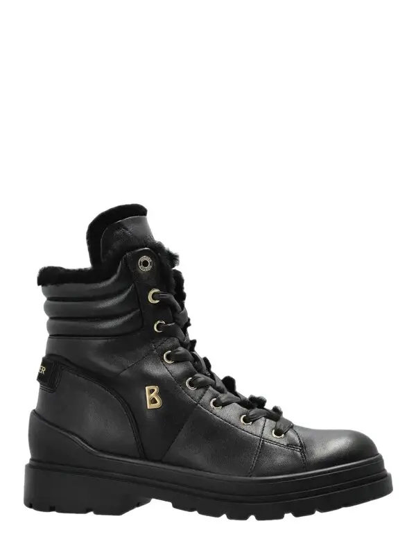 Bogner St. Moritz Leather Combat Boots - Black