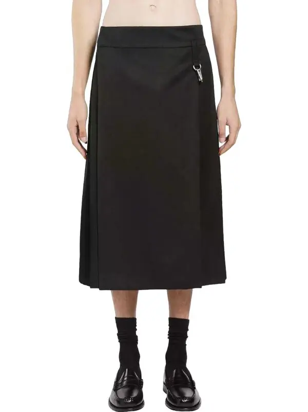 Simone Rocha Tailored Clip Kilt Midi Skirt - Black