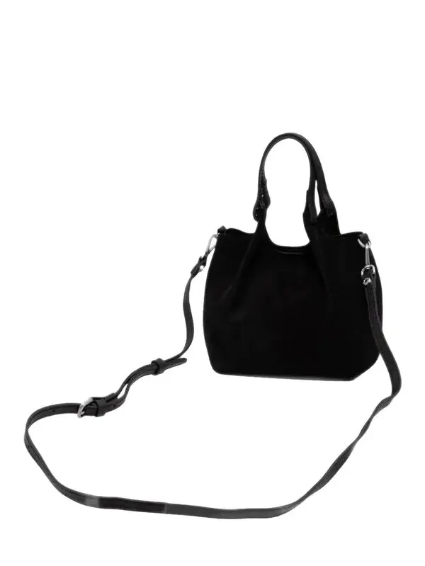 GIANNI CHIARINI Mini Suede Logo-patch Tote Bag - Black