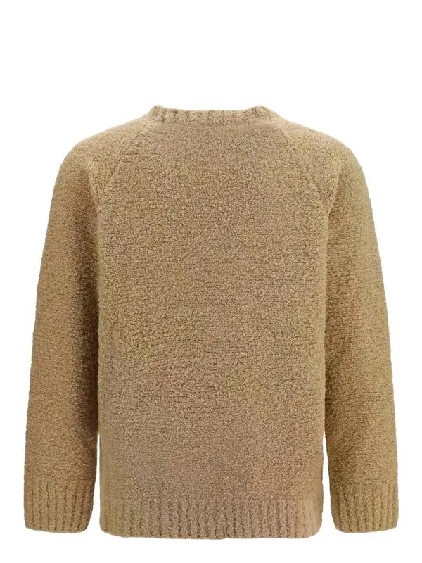LANEUS Raglan-sleeve Bouclé Sweater - Neutrals