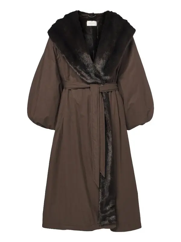 Magda Butrym Cotton Wrap Coat - Brown