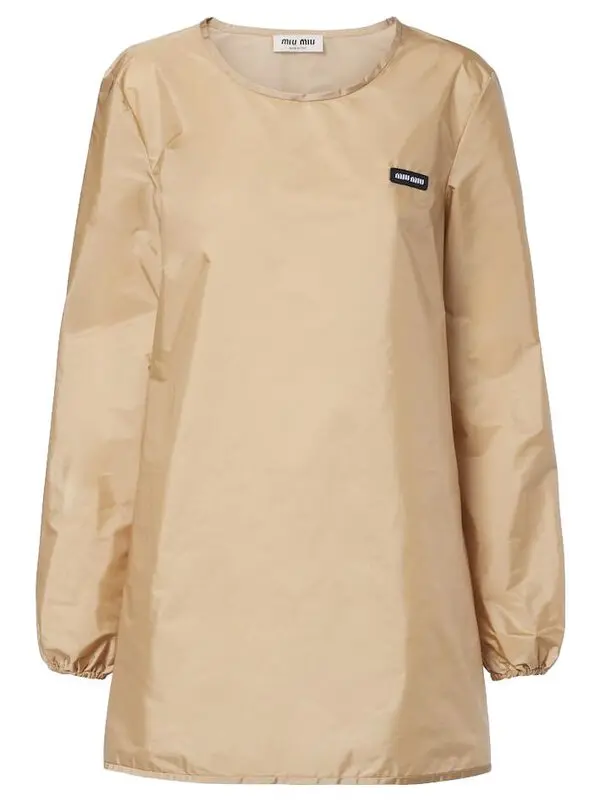 Miu Miu Logo Minidress - Beige