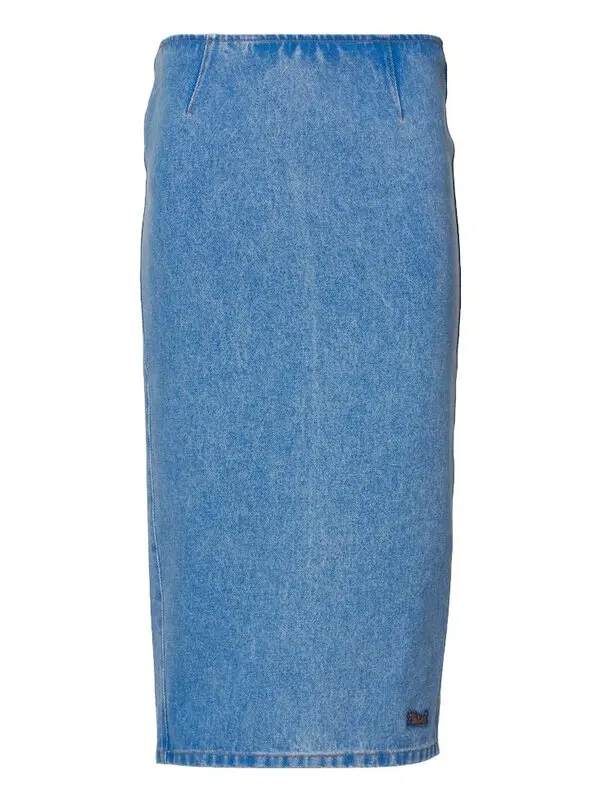 Marni Cotton Denim Midi Skirt - Blue