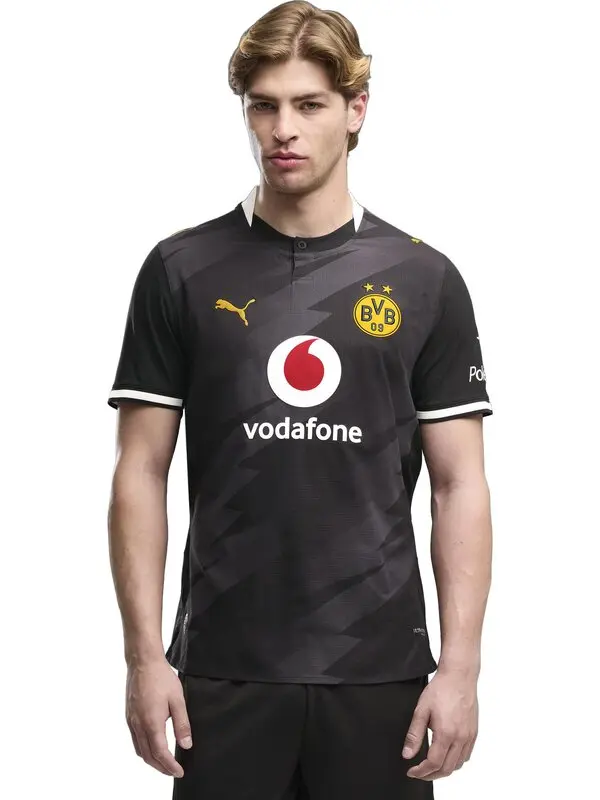 PUMA Borussia Dortmund Away Authentic Soccer Jersey - Black