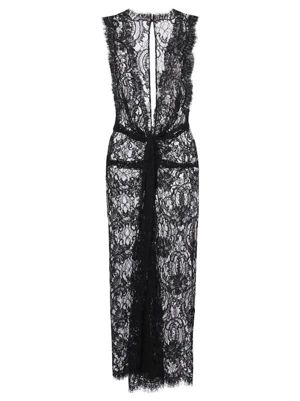 Dolce & Gabbana Lace Midi Dress - Black
