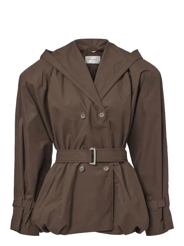 Magda Butrym Belted Hooded Cotton Jacket - Brown
