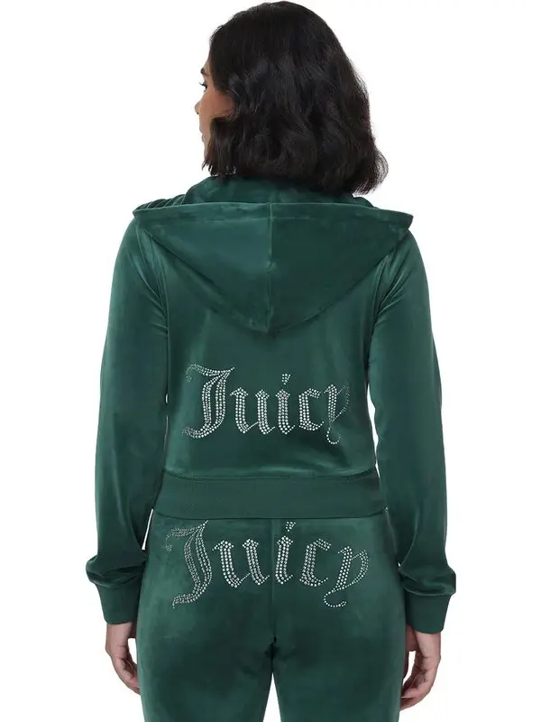 Juicy Couture Og Big Bling Velour Hoodie - Junebug