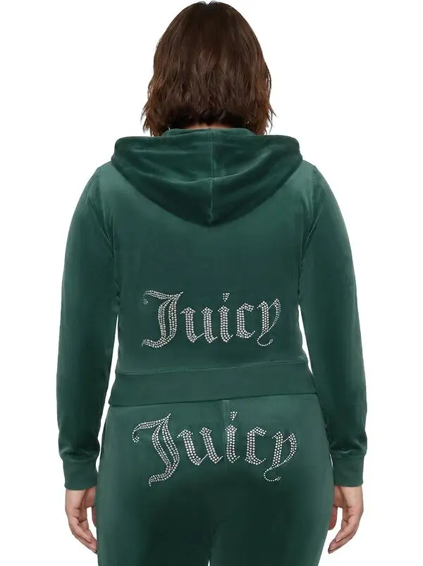 Juicy Couture Velvet Rhinestone Hoodie - Junebug