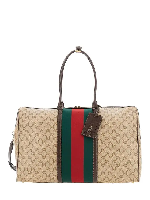 Gucci Gg Canvas Web Detail Handbag - Multicolor