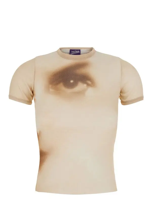 JEAN PAUL GAULTIER Face Print Tech Fabric T-shirt - Multicolor