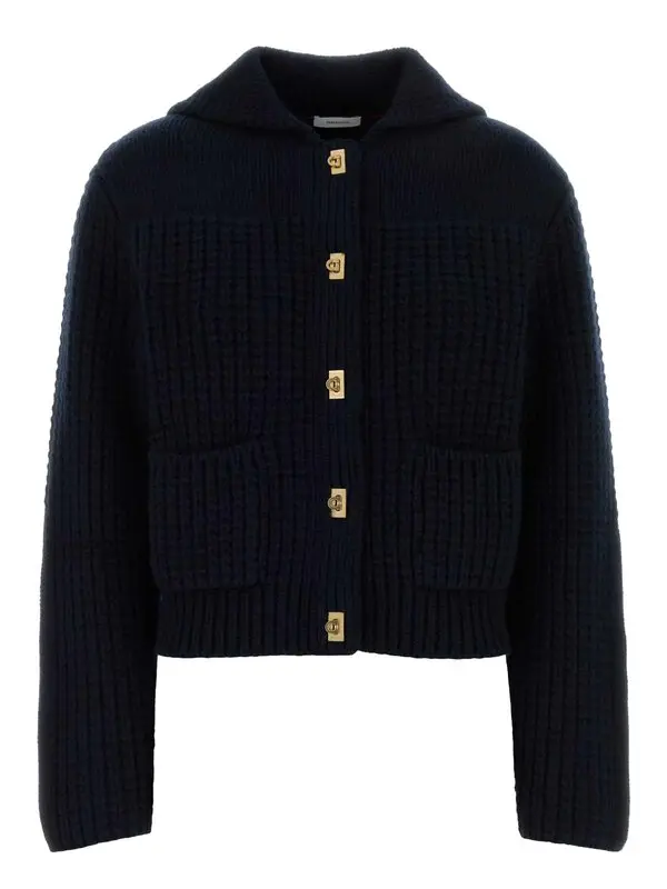 FERRAGAMO Wool Blend Cardigan - Blue
