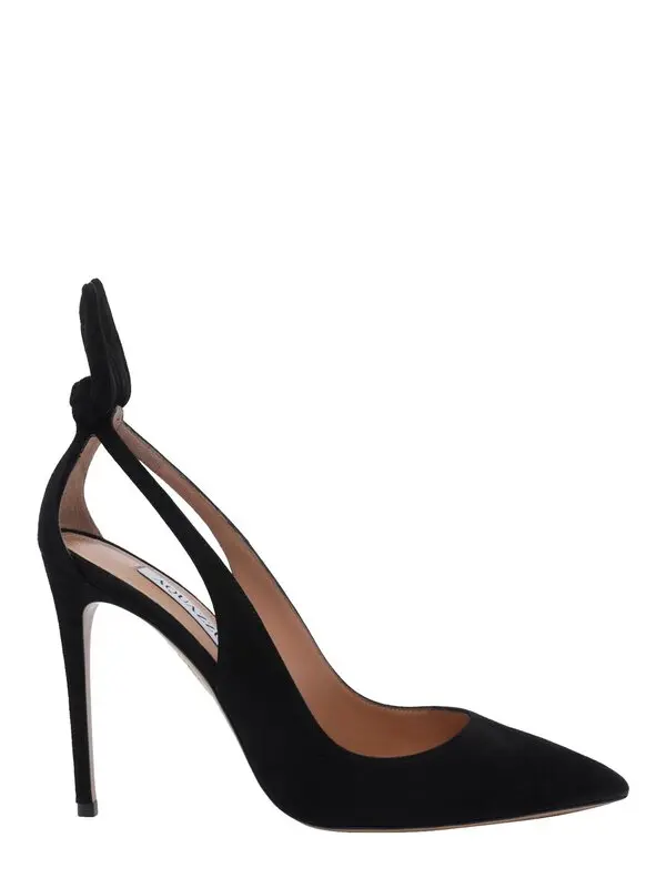 AQUAZZURA Suede Bow Tie Pump 105 - Black