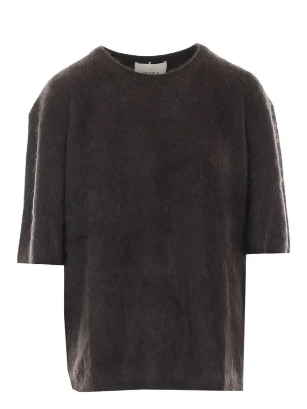 LISA YANG Maren Short Sleeves Sweater - Gray