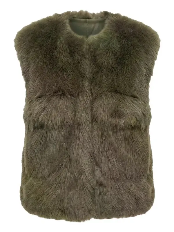 MANZONI 24 Fur Gilet - Grey