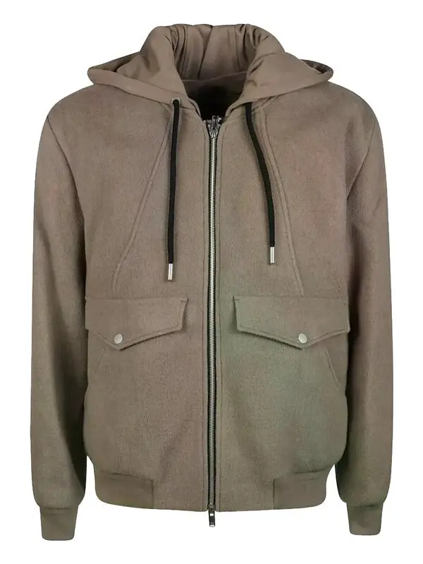 Moose Knuckles Hooded Wool Jacket - Brown