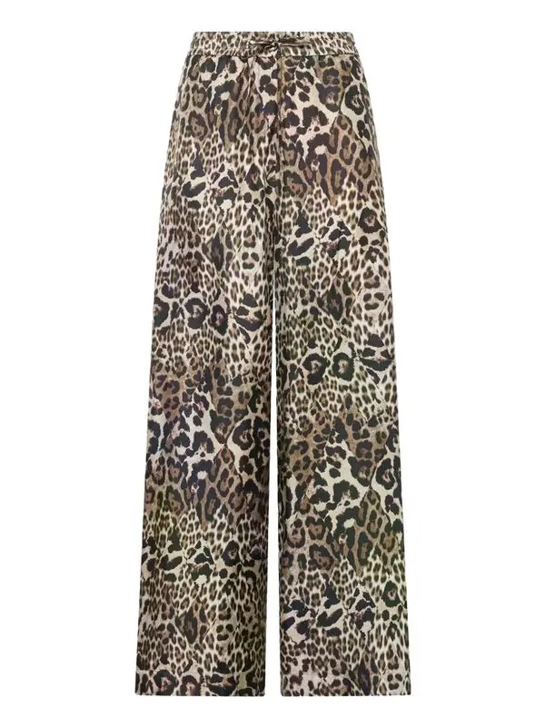 PIERRE-LOUIS MASCIA Aloe Leopard-print Silk Palazzo Pants - Brown