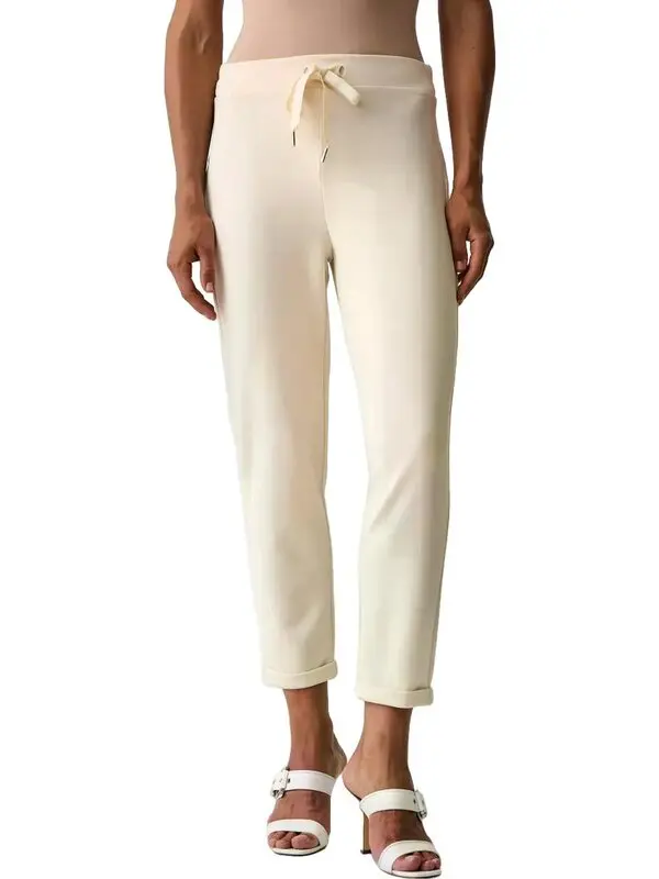 Joseph Ribkoff Drawstring-waist Turn-up Track Pants - White