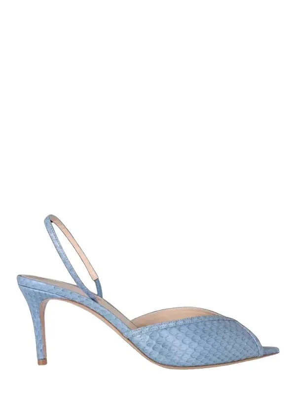 ANDREA WAZEN Katy Snakeskin Slingback Pumps - Blue
