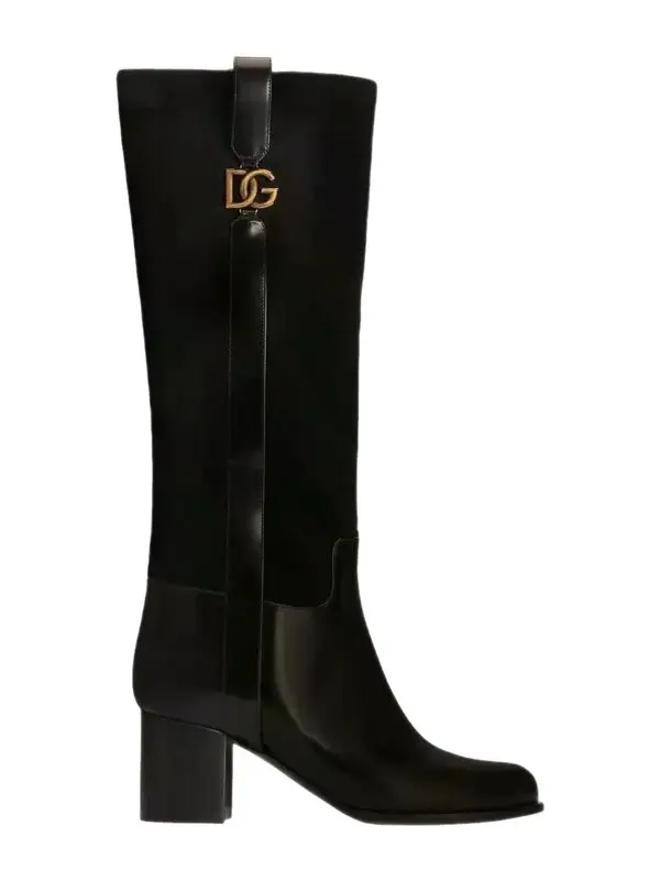 Dolce & Gabbana Suede Riding Boots - Black