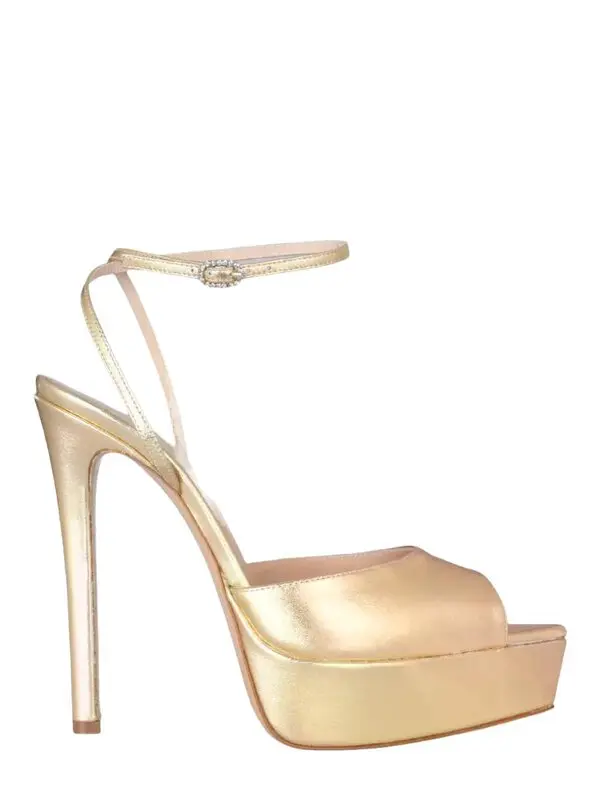 ANDREA WAZEN Metallic-effect Platform Sandals - Gold