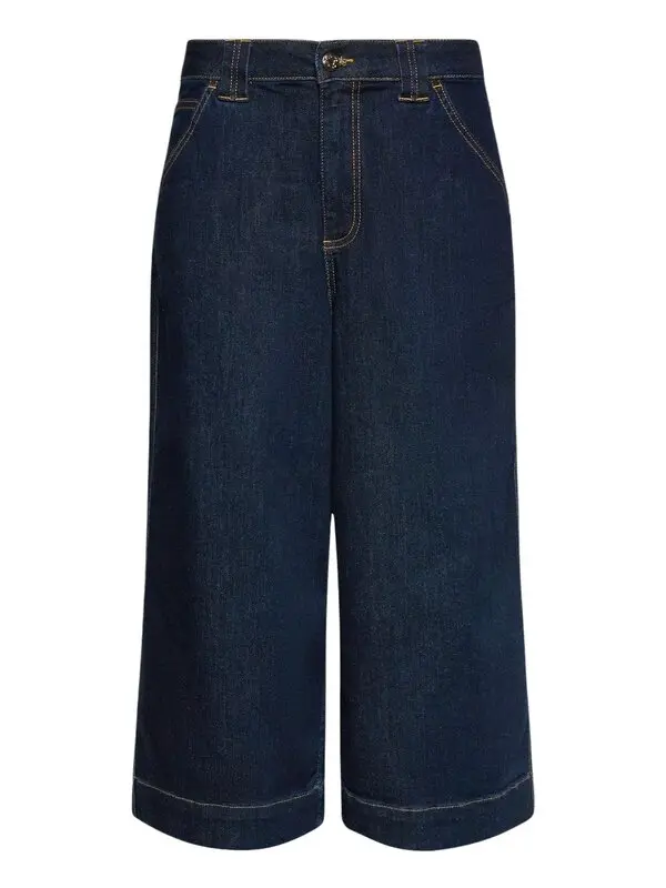 ELENA MIRO` Cropped Wide Leg Jeans "gea - Blue
