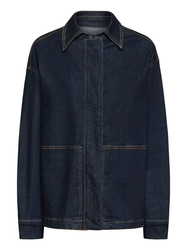 ELENA MIRO` Deconstructed Denim Jacket - Blue