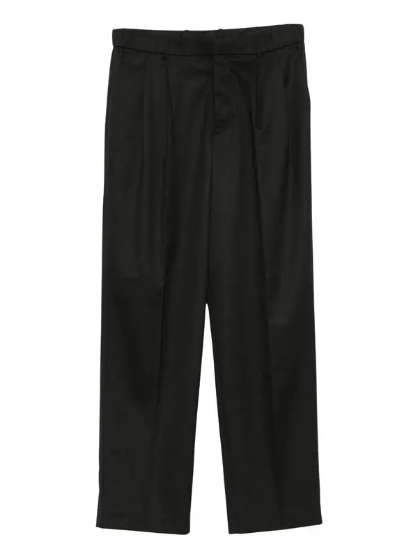 Calvin Klein Pleated Straight-leg Pants - Black