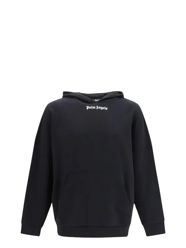 Palm Angels Logo Print Oversized Hoodie - Black
