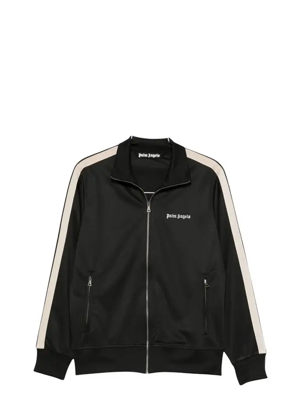 Palm Angels Embroidered Logo Zip-up Track Jacket - Black
