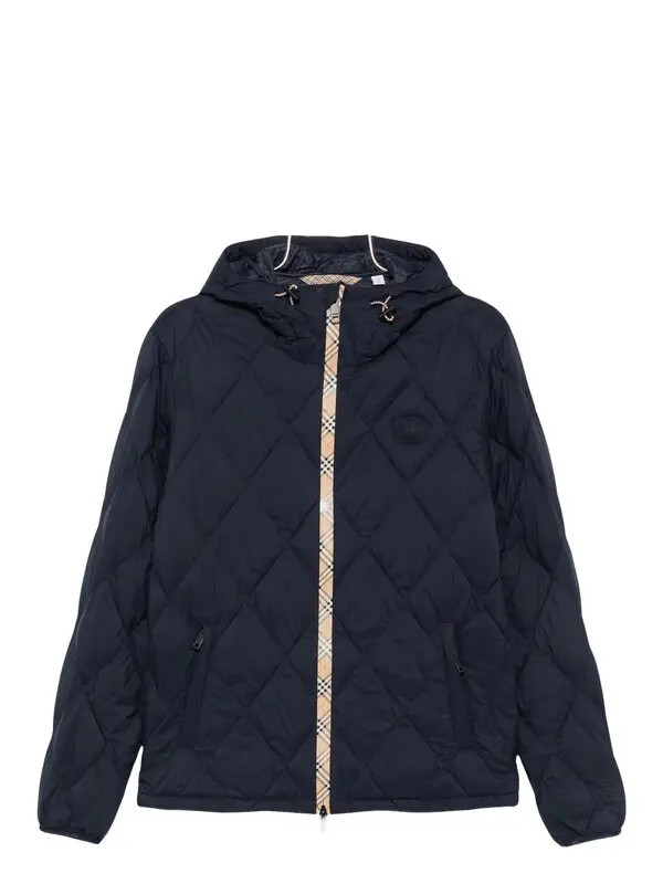 Burberry Quilted Jacket With Hood - Blue