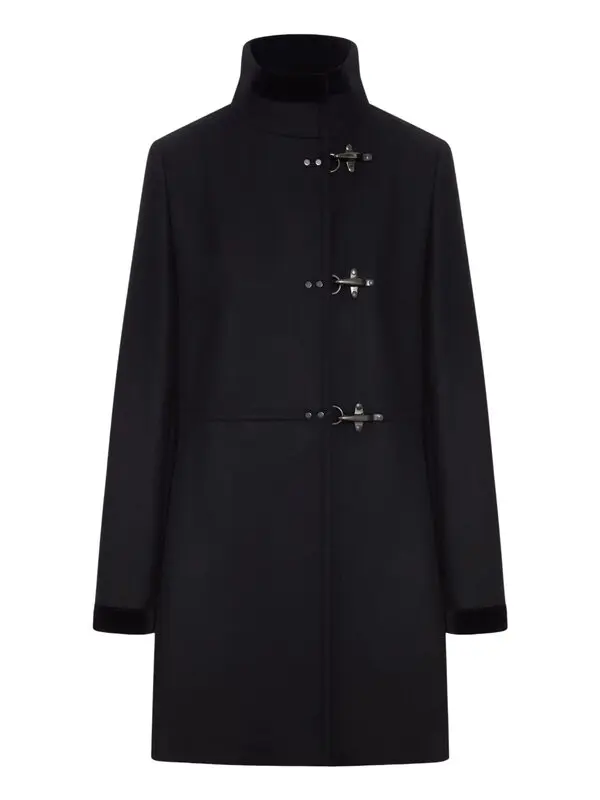 FAY Wool Toggle Coat - Black