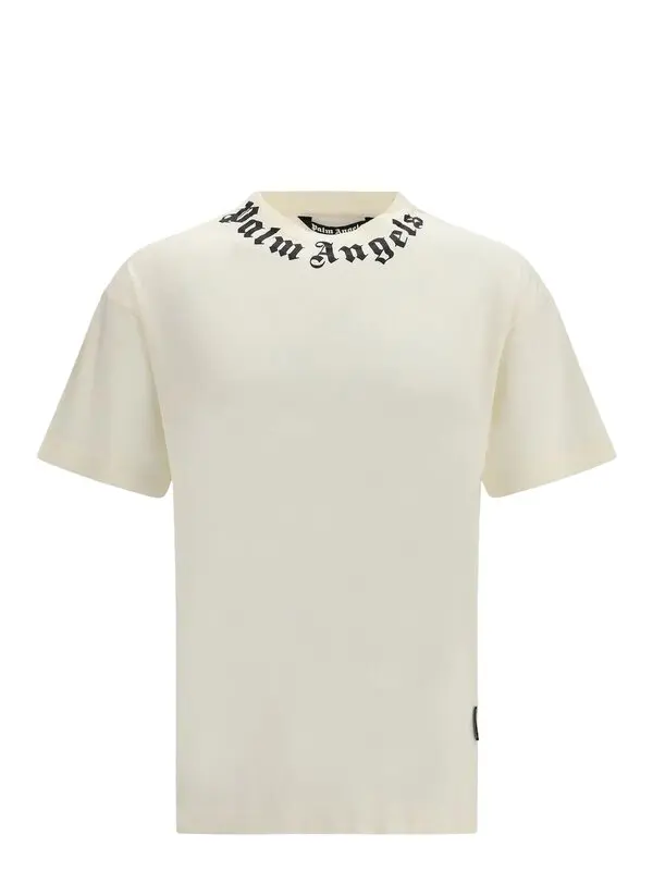 Palm Angels Crew Neck Logo T-shirt - White