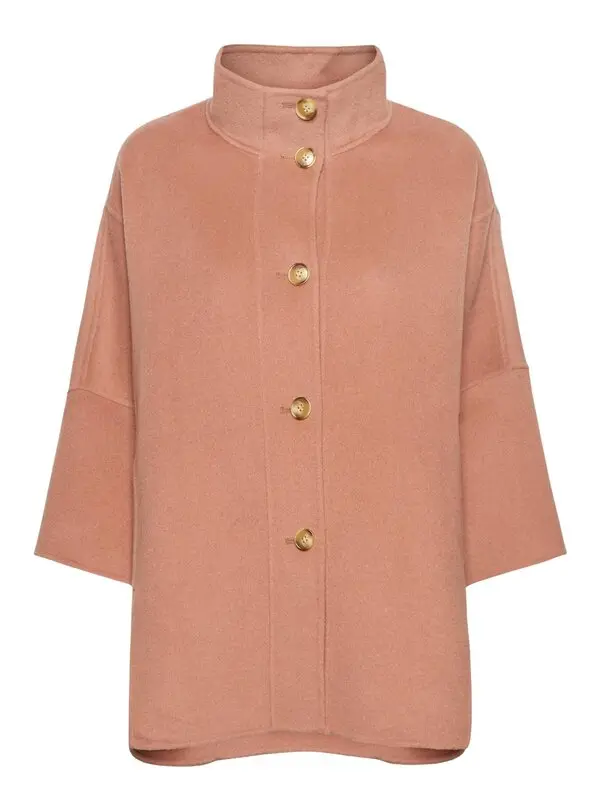 ELENA MIRO` Double Cape With High Collar - Pink