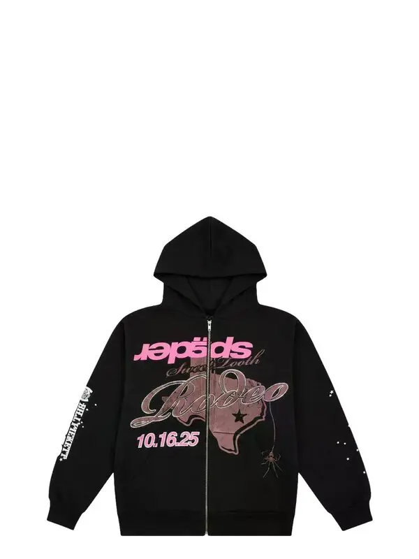 SP5DER Rodeotexas Zip-up Hoodie - Black