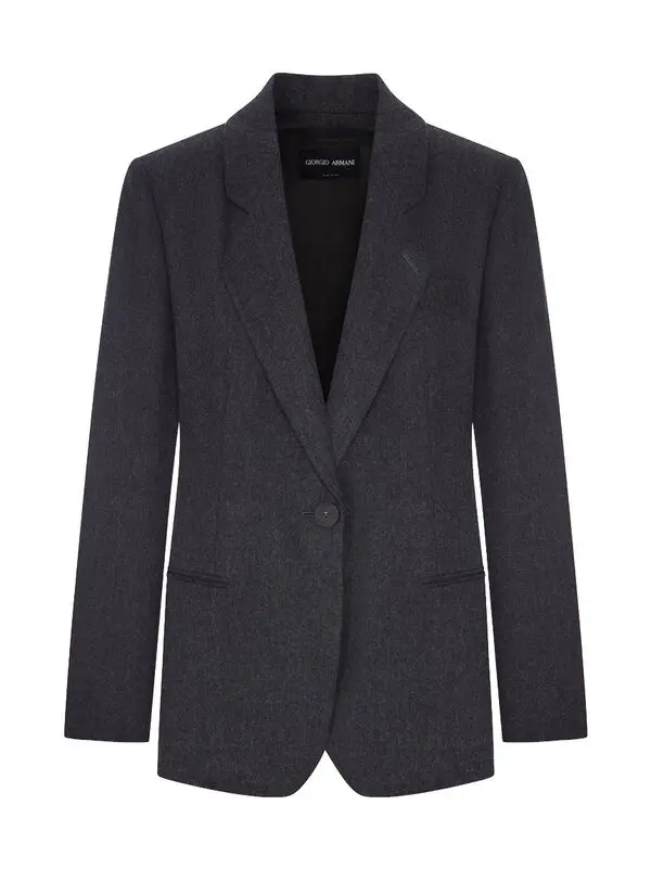 Giorgio Armani Single-breasted Wool And Cashmere Flannel Jacket - Multicolor