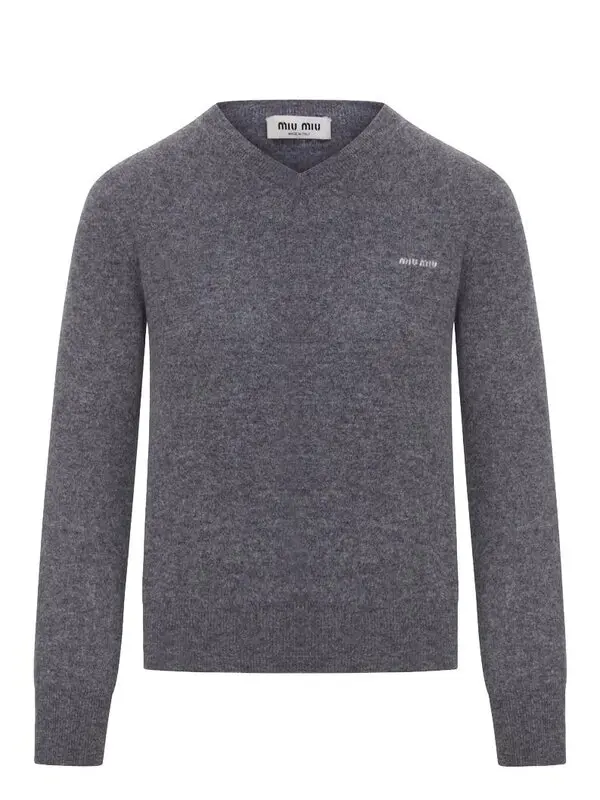 Miu Miu V-neck Wool Sweater - Multicolor