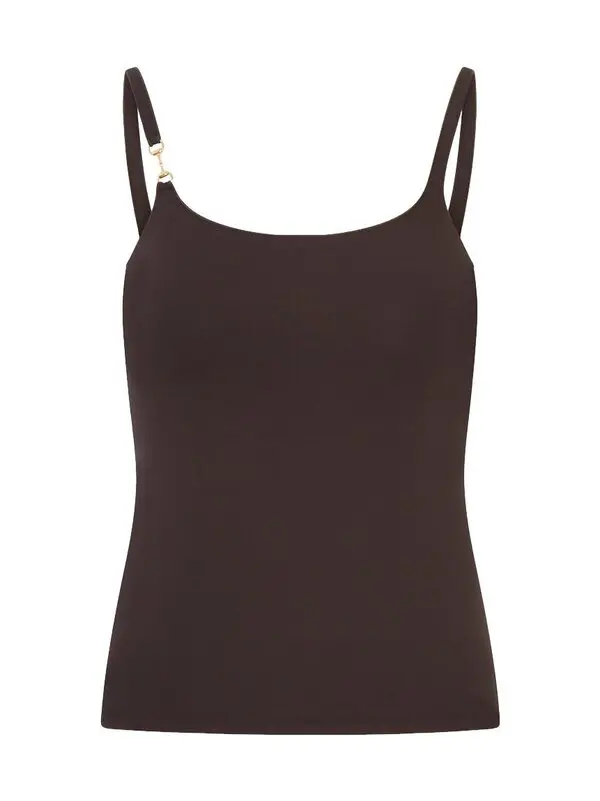 Gucci Viscose Crêpe Jersey Top With Clamp - Brown