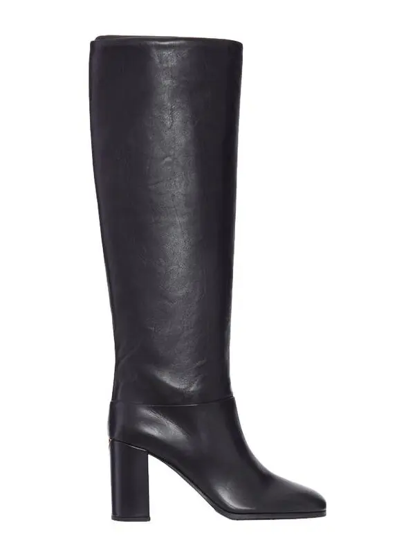 Prada Leather Heel Boots - Black