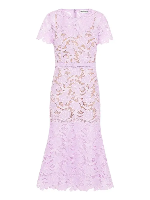 SELF-PORTRAIT Floral Lace Midi Dress - Multicolor