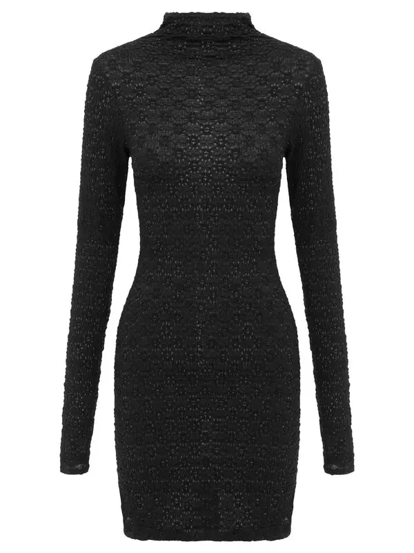 ROWIE Galo Daisy Lace Mini Dress - Noir