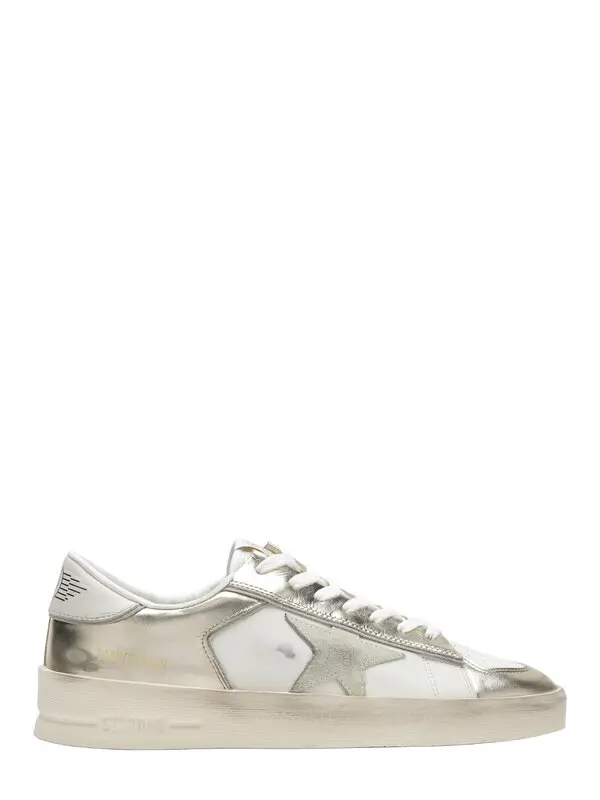 GOLDEN GOOSE Platinum/milk/beige Ball Star Sneakers - Silver