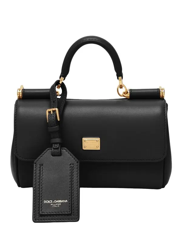 Dolce & Gabbana Mini My Sicily Handbag In Leather - Black